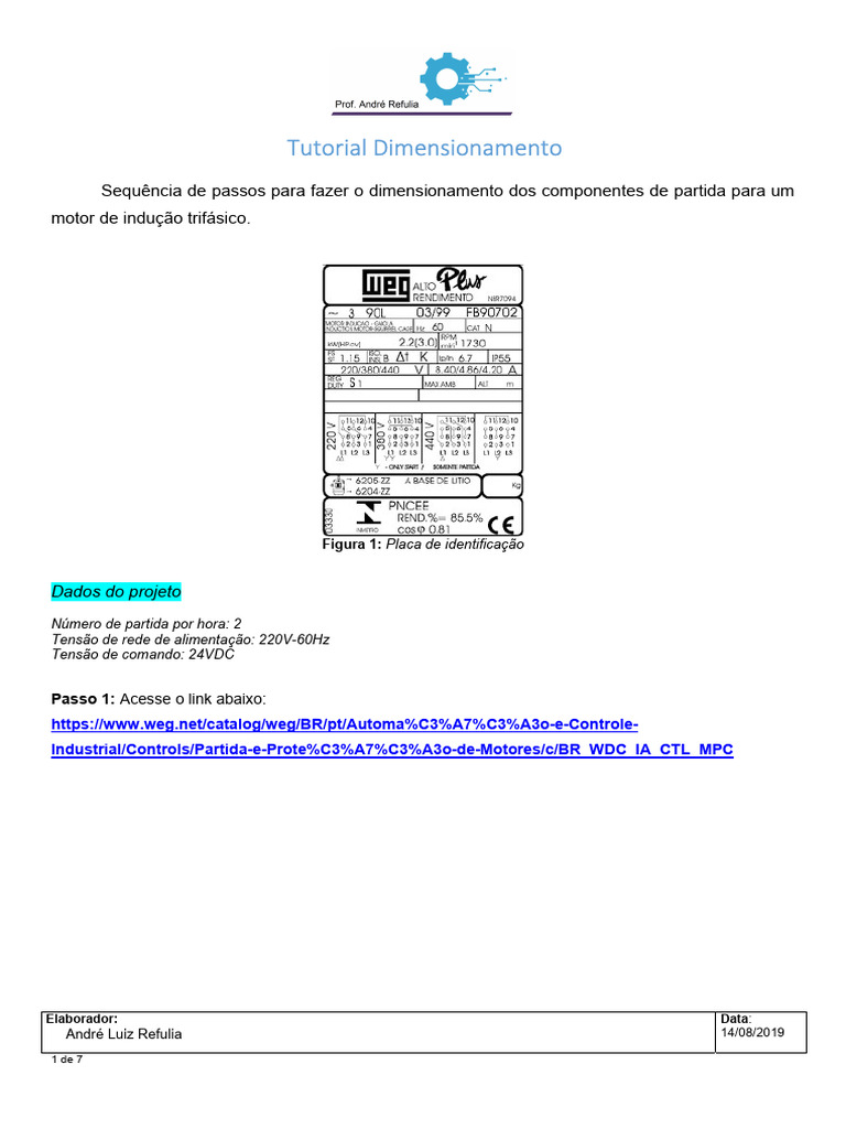Tutorial Dimensionamento | PDF | Engenharia Elétrica | Eletricidade