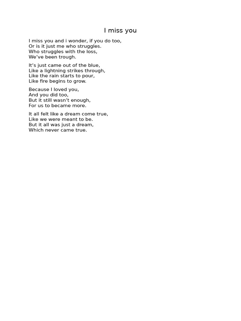 I Miss You | PDF