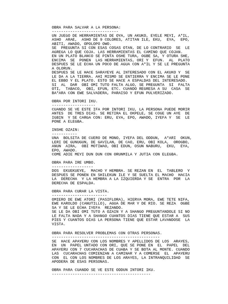 Obras para Ogbe Osa, Ogbe Sa | PDF | Santeria