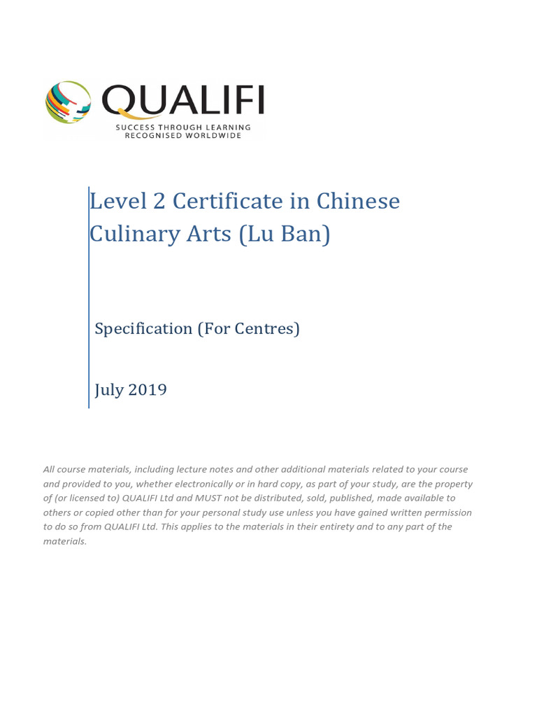 Level 2 Chinese Culinary Arts Course | PDF | Chinese Cuisine ...