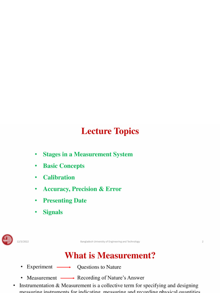 Lecture 2 - Basic Concepts of Measurement | PDF