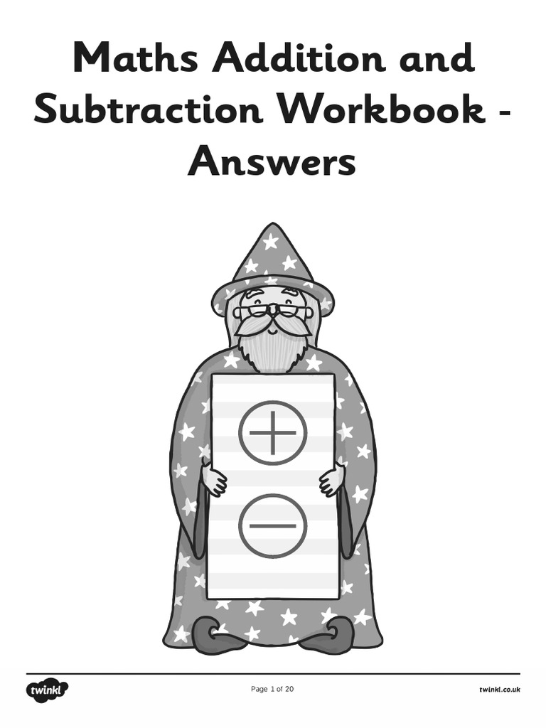 Addition and Subtraction Workbook Answers | PDF | Worksheet | Mathematics