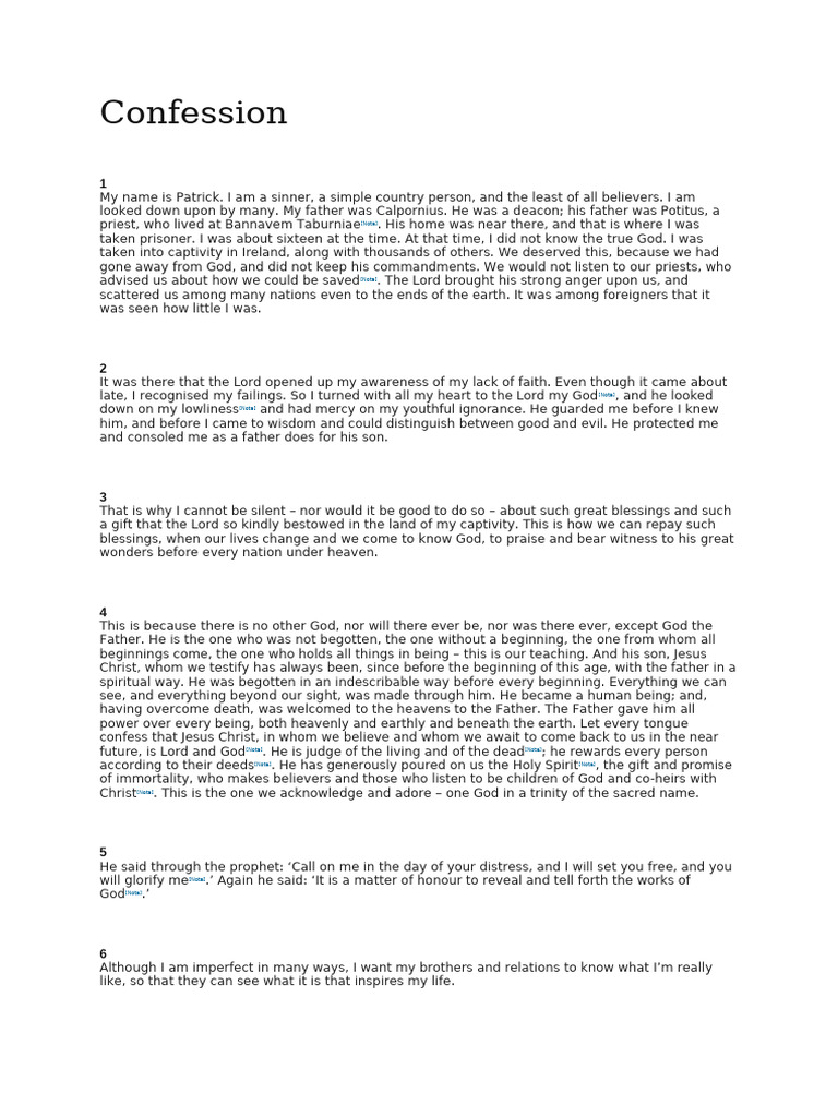 Confession ST Patrick | PDF | God The Father | Jesus