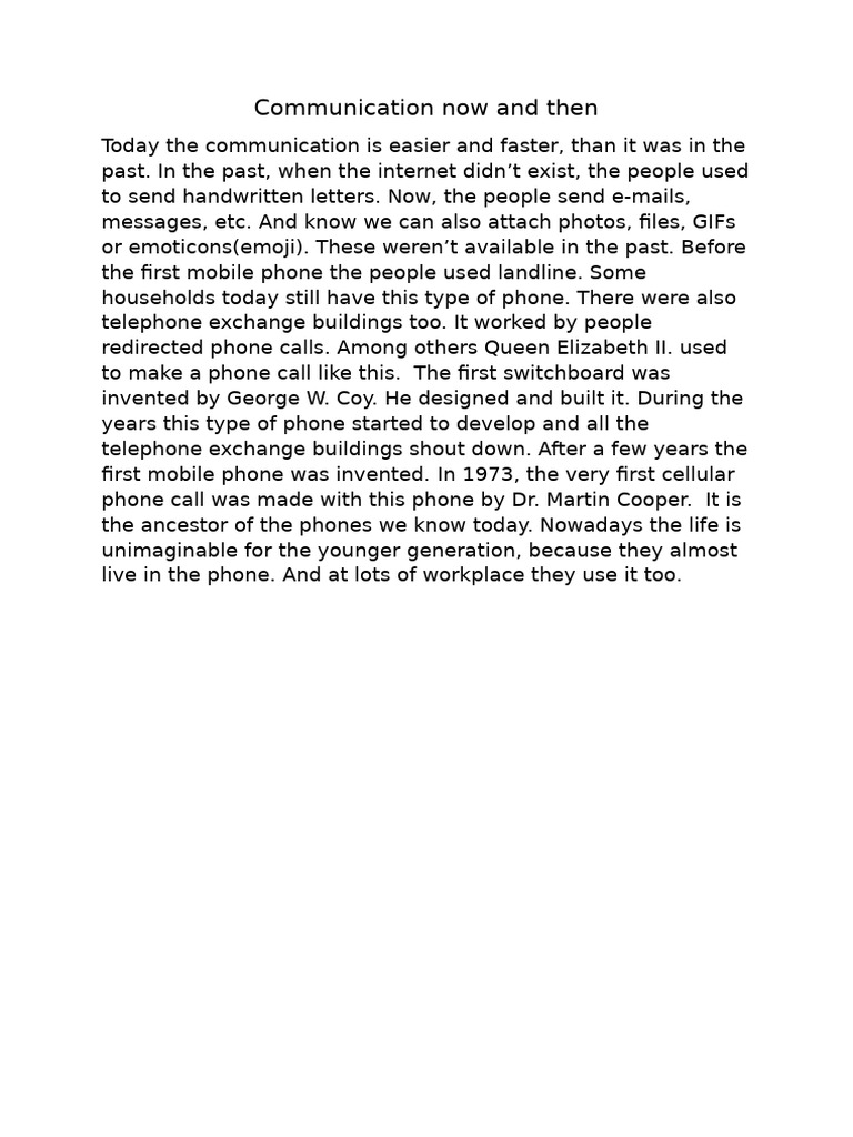 Evolution of Communication Methods | PDF