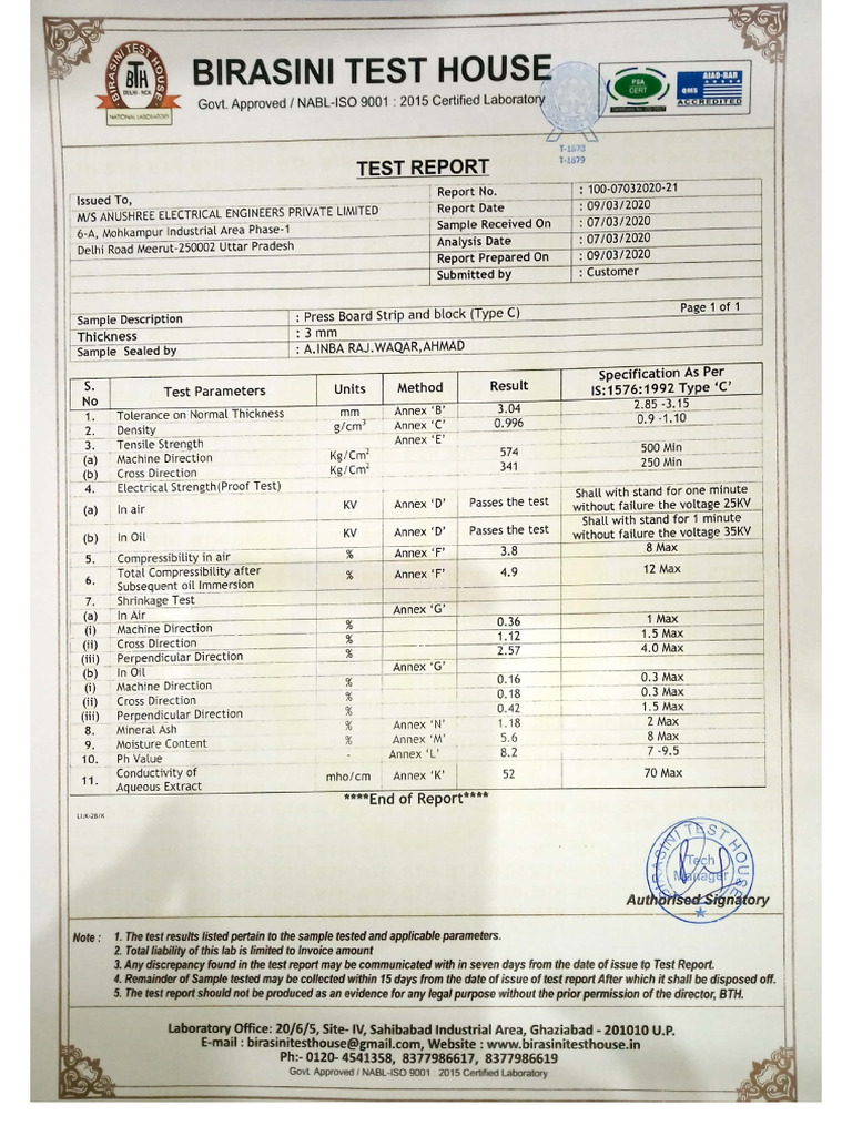 NABL Test Reprt | PDF