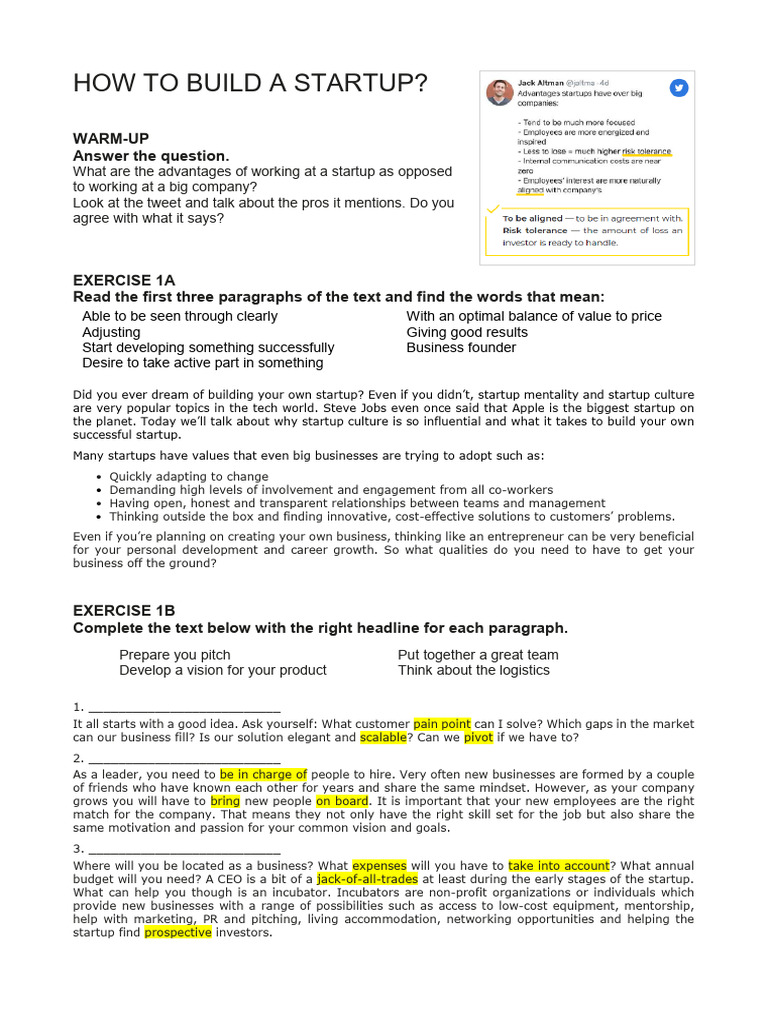 3. How to build a startup | PDF | Startup Company | Small Business ...