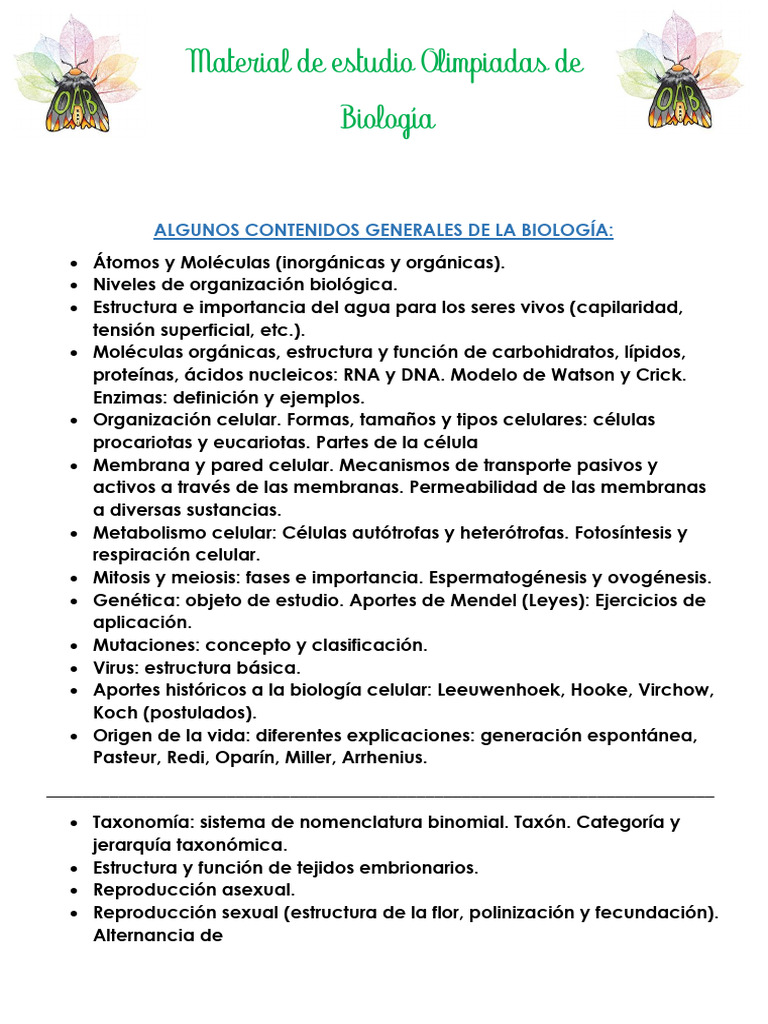 Material de estudio Olimpiadas | PDF | Hueso | Epitelio