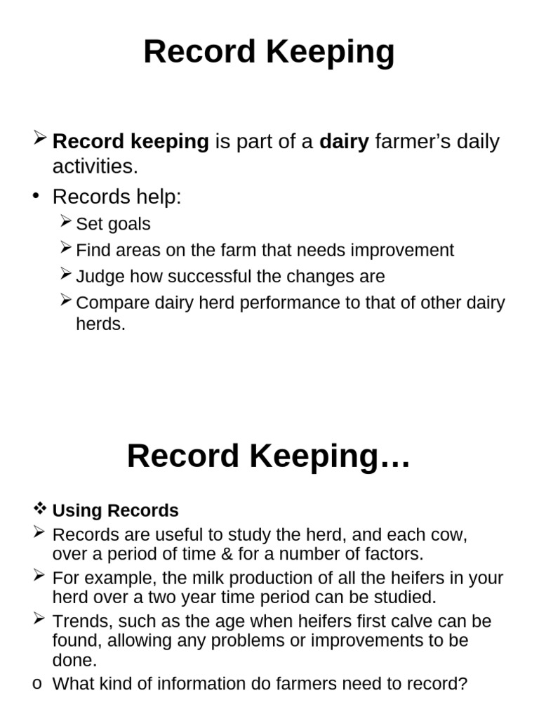 Essential Dairy Farm Record Keeping | PDF | Dairy Cattle | Cattle