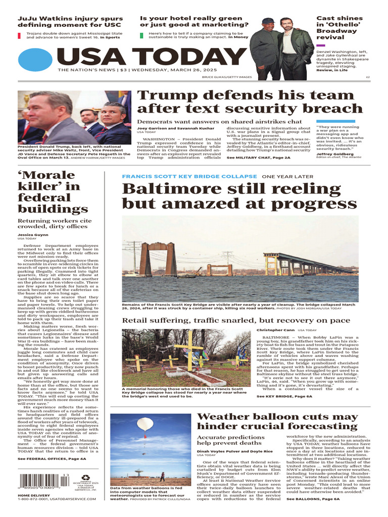 USA Today - March 26, 2025 | PDF | National Weather Service | Donald Trump