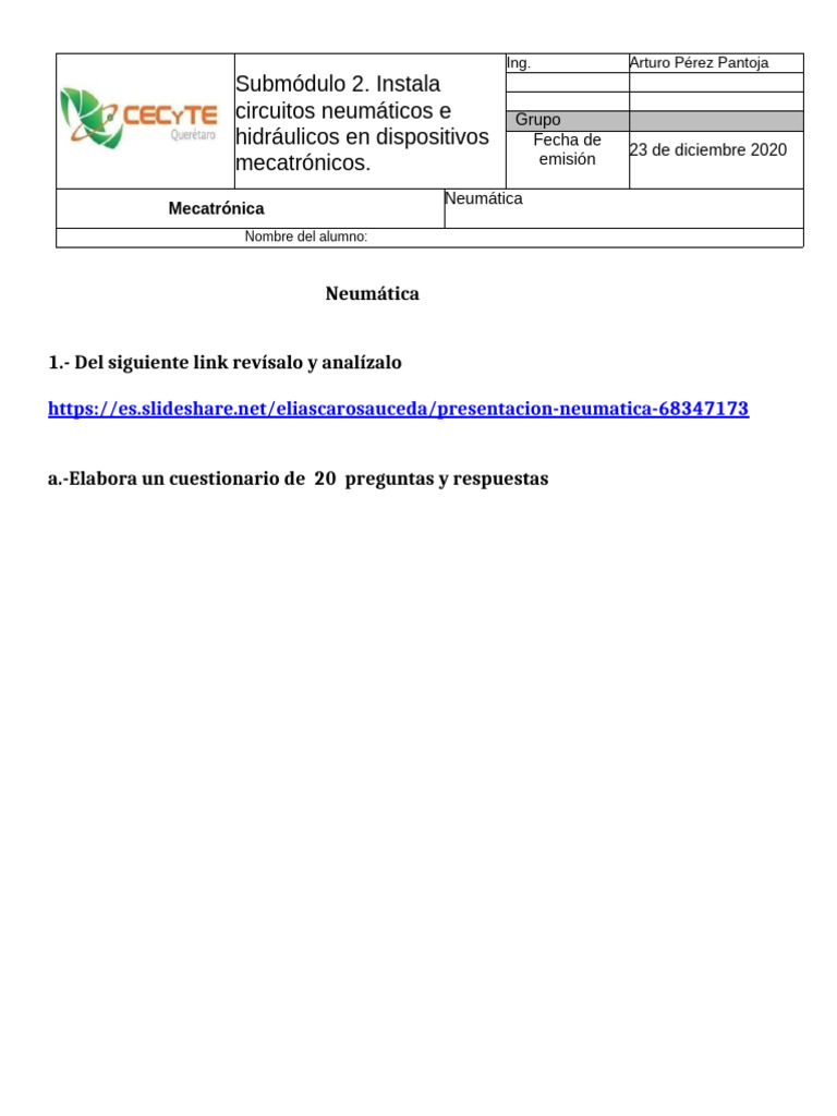 Actividad 3 Neumatica Modulo 2 Sub 2 | PDF