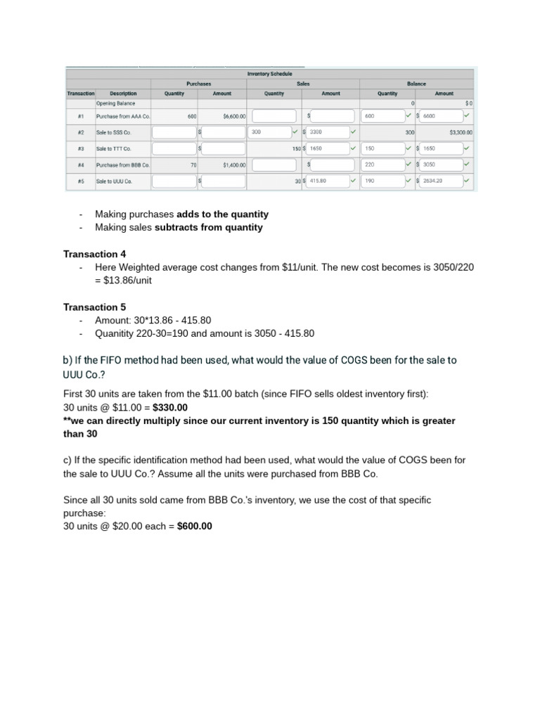 Adds To The Quantity Subtracts From Quantity Transaction 4 | PDF