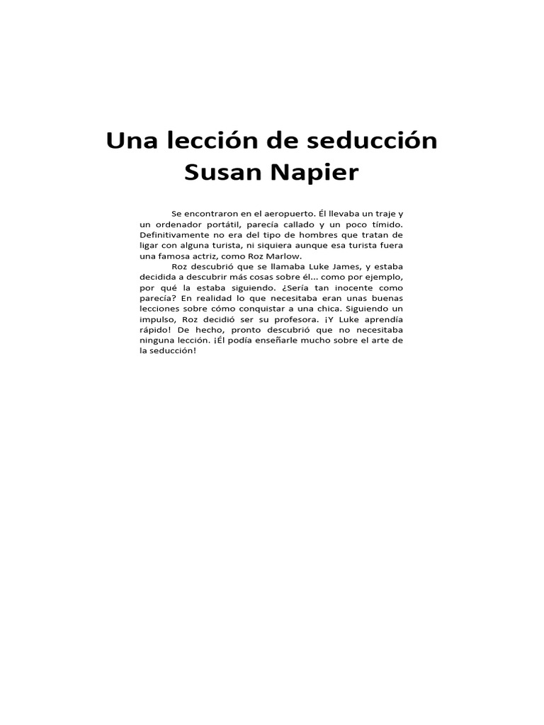 Susan Napier - Una Leccion de Seducciion | PDF
