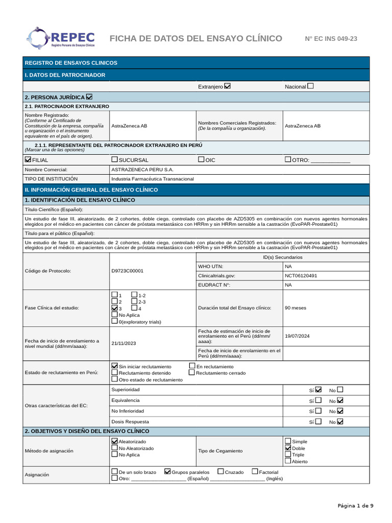 Ensayo clínico AZD5305 en cáncer próstata | PDF | Hepatitis | Ensayo ...