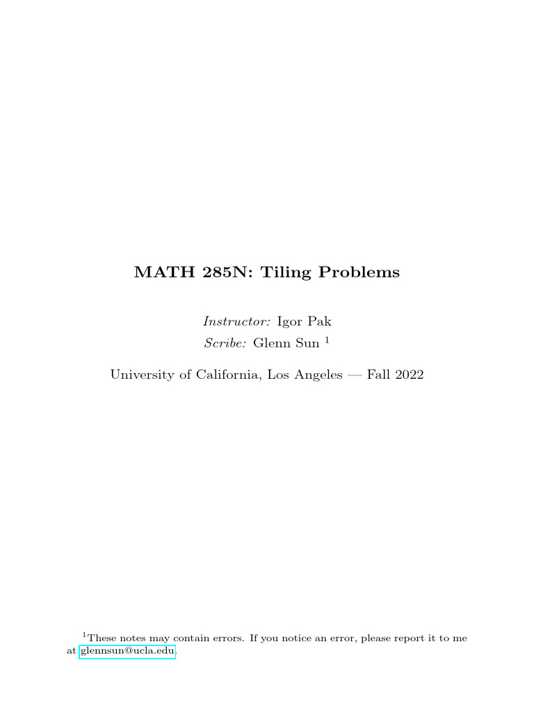 Tiling | PDF | Time Complexity | Mathematics