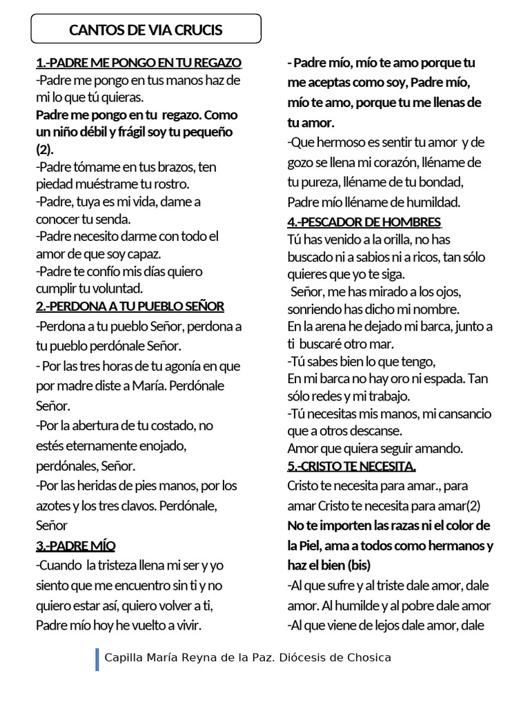 Cantos de Via Crucis 2022 | PDF | Amor | Cristo (título)