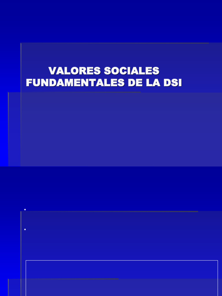 Valores de La DSI | PDF | Amor | Dignidad