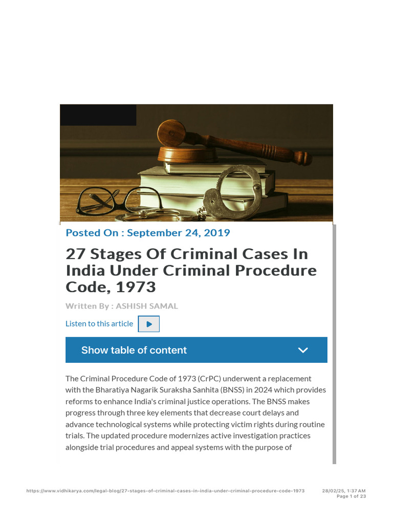27 Stages of Criminal Trials in India | PDF | Bail | Arrest