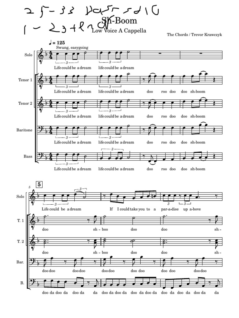 A Cappella Arrangement of "Sh-Boom" | PDF | Singing | Vocal Music