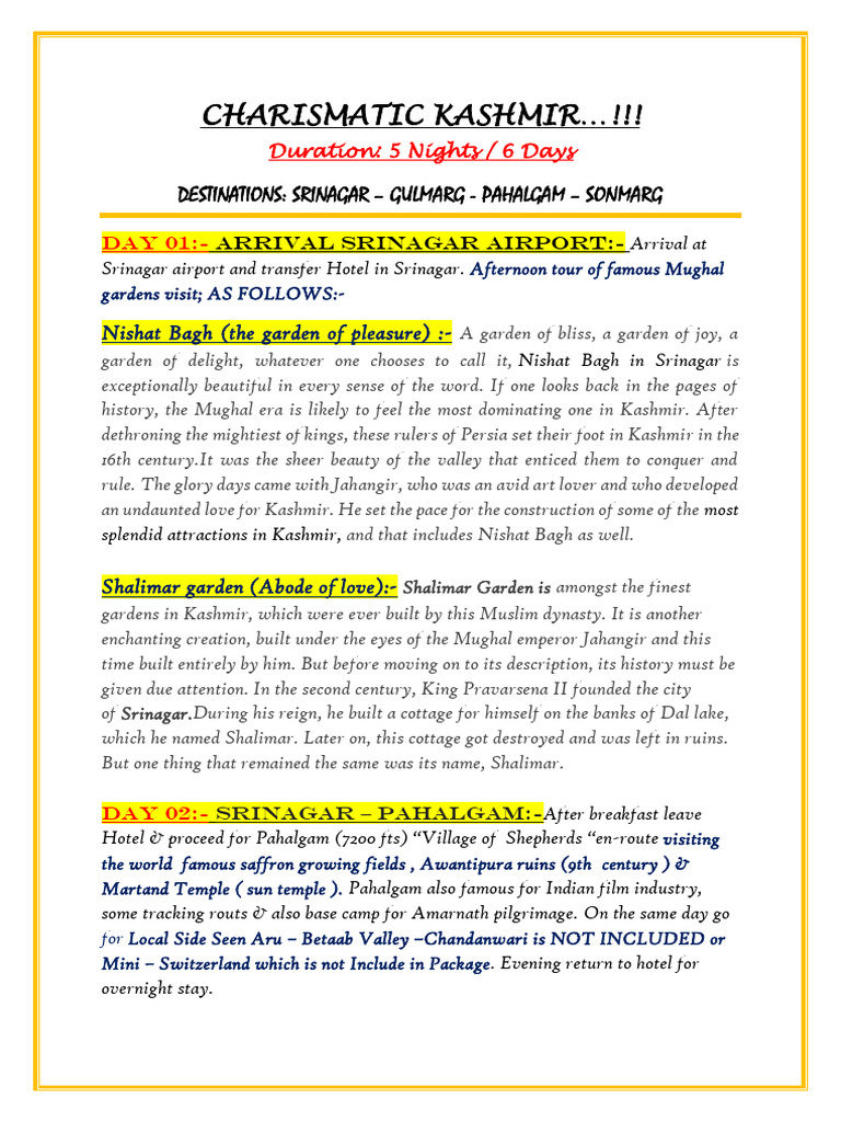 5N & 6D Charismatic Kashmir | PDF