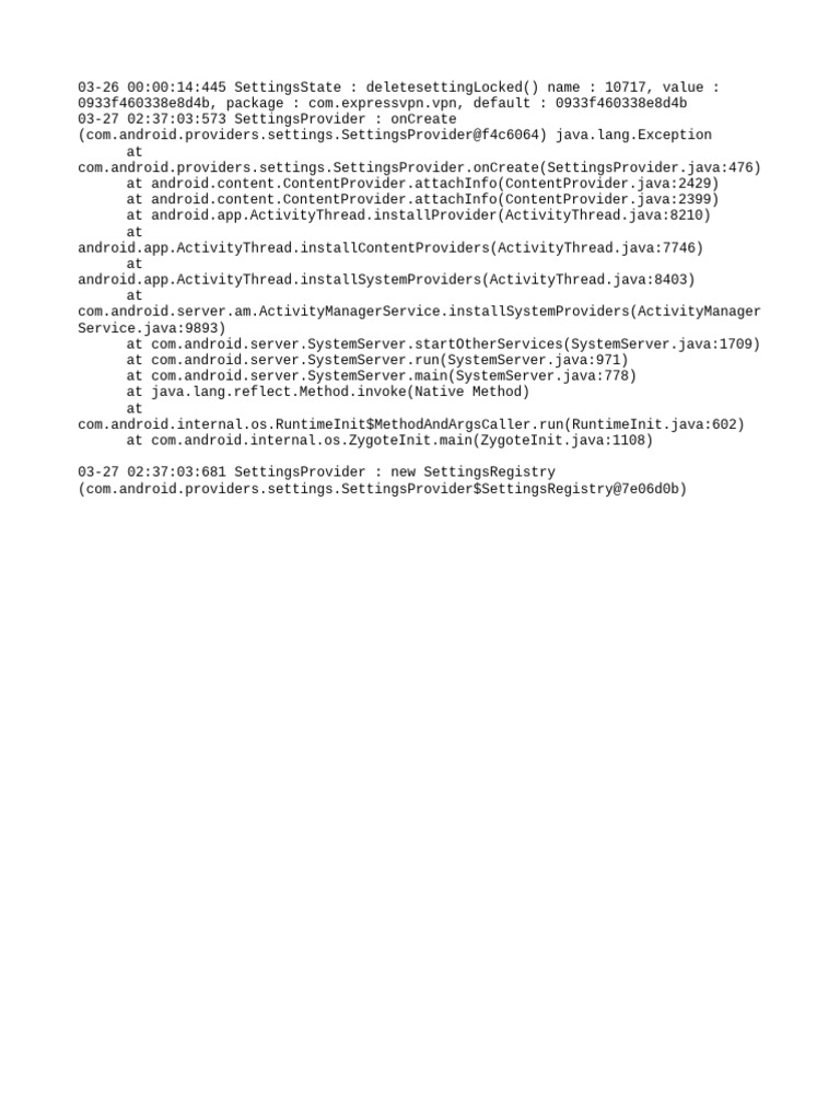 Settings Provider | PDF