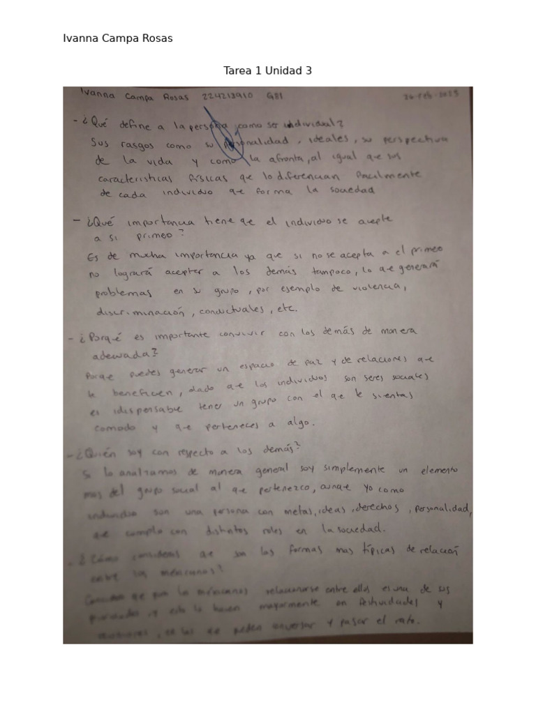 Tarera 1 Unidad 3 | PDF