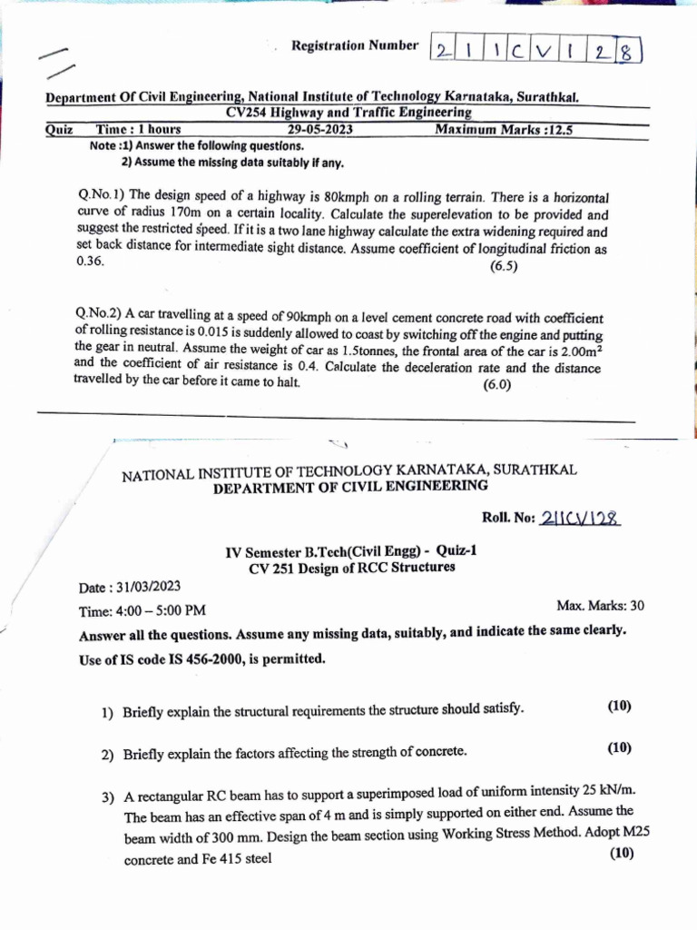 4th Sem Qs Papers | PDF