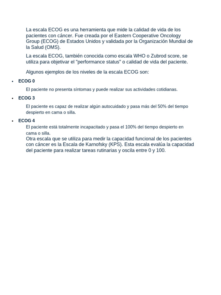 La Escala ECOG | PDF