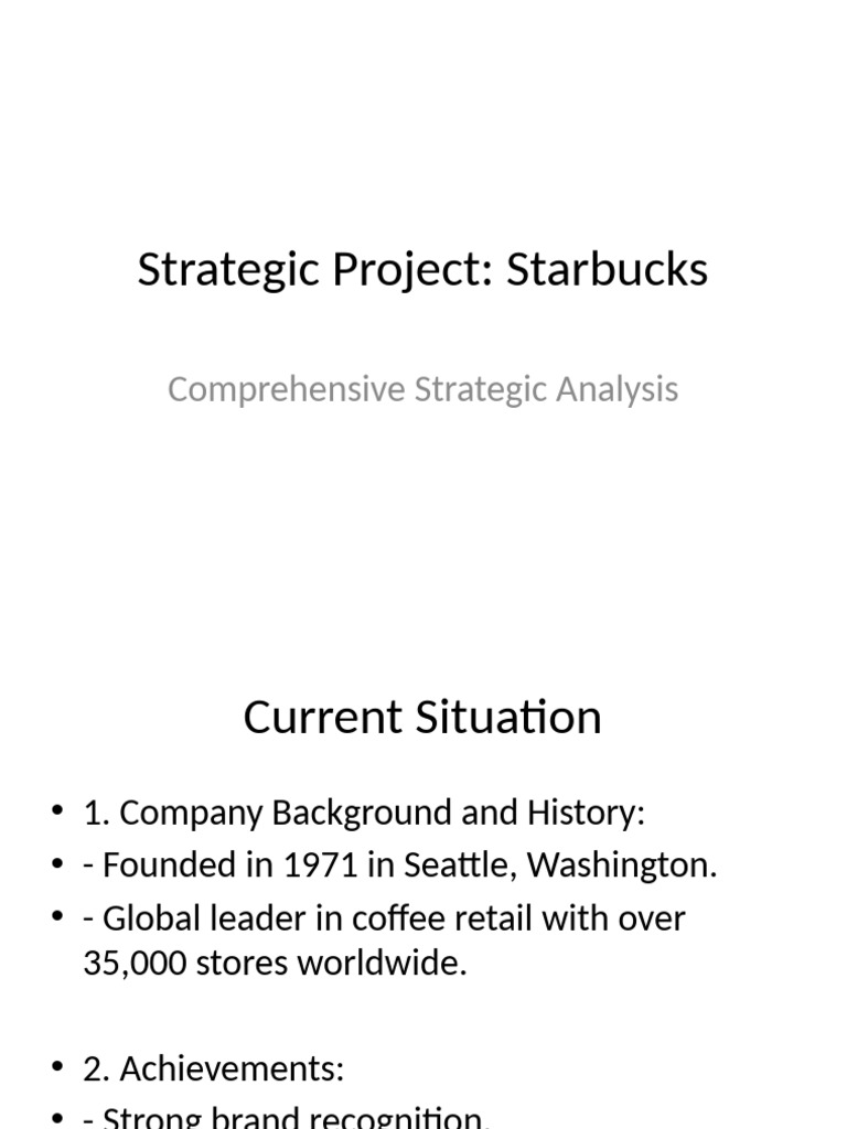 Starbucks Strategic Project | PDF