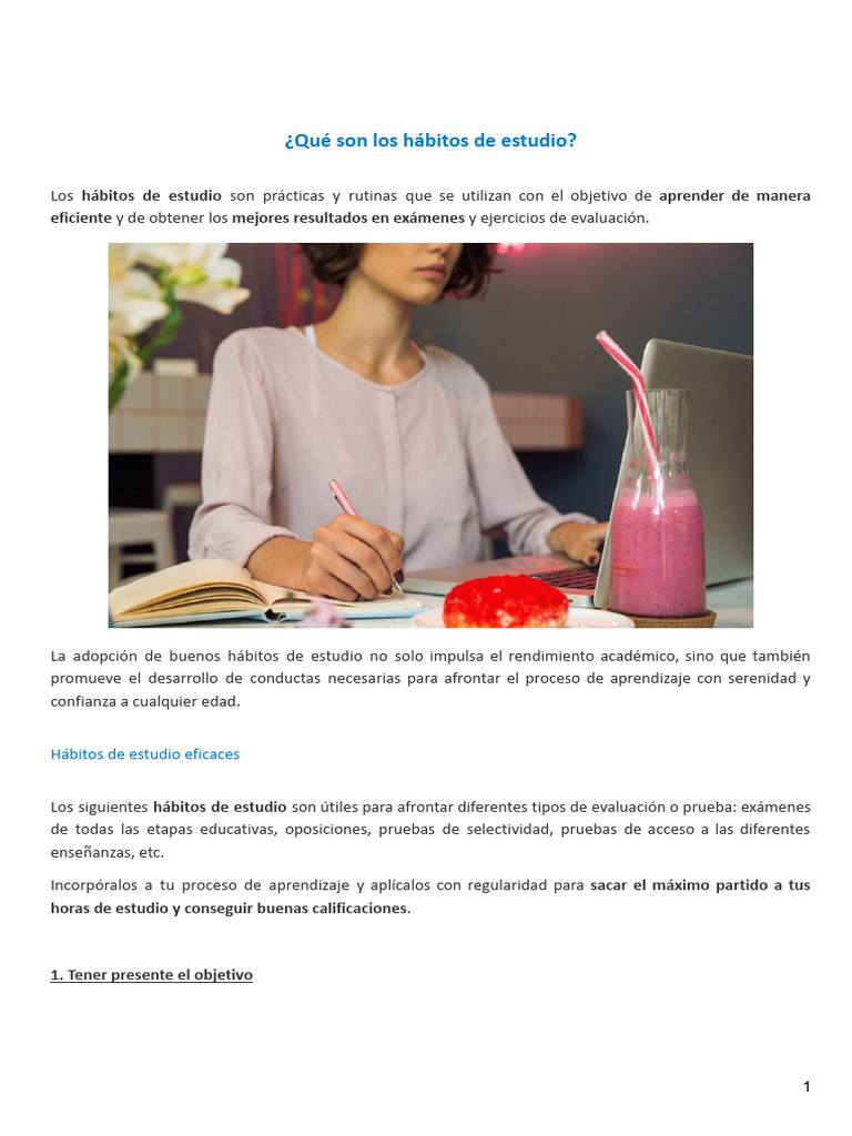 Hábitos de Estudio Eficaces para Aprender | PDF | Evaluación | Maestros