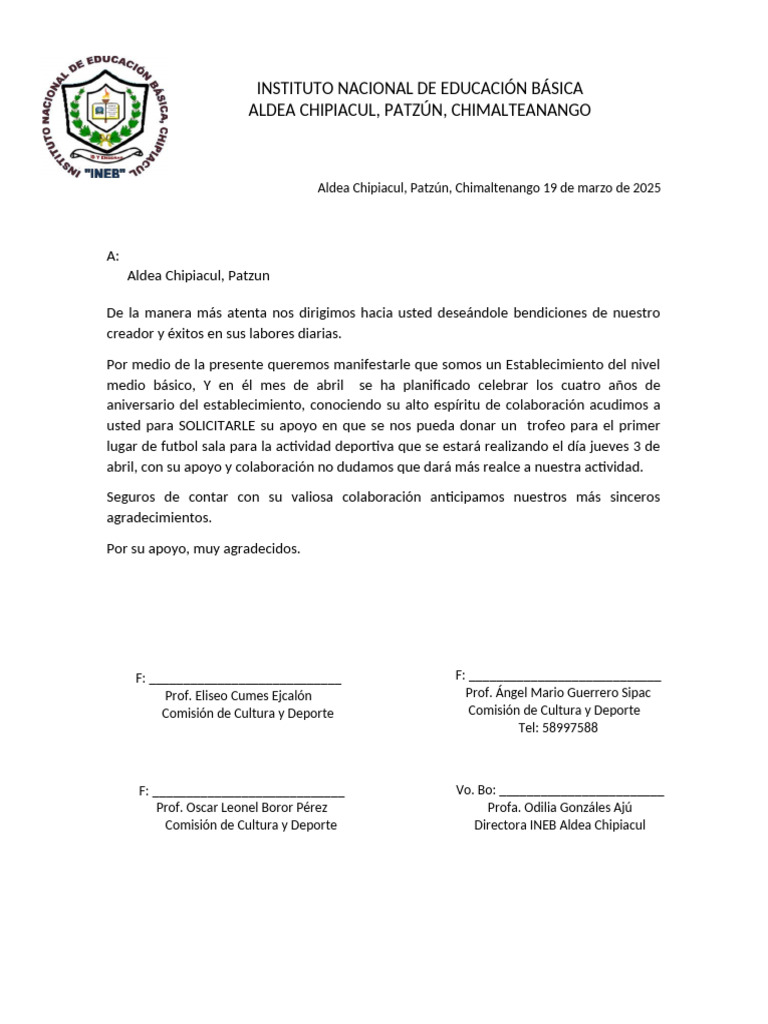 Solicitud Trofeos | PDF