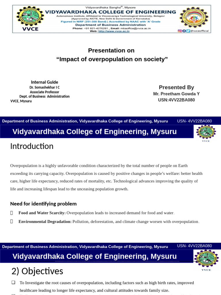 Preetham Gowda Y Presentation | PDF | Human Overpopulation | Environmental Degradation