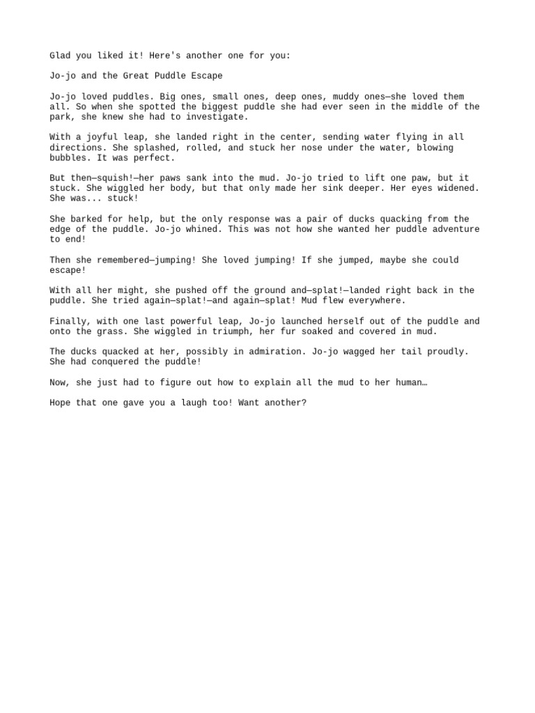 Jo-Jo and puddle | PDF