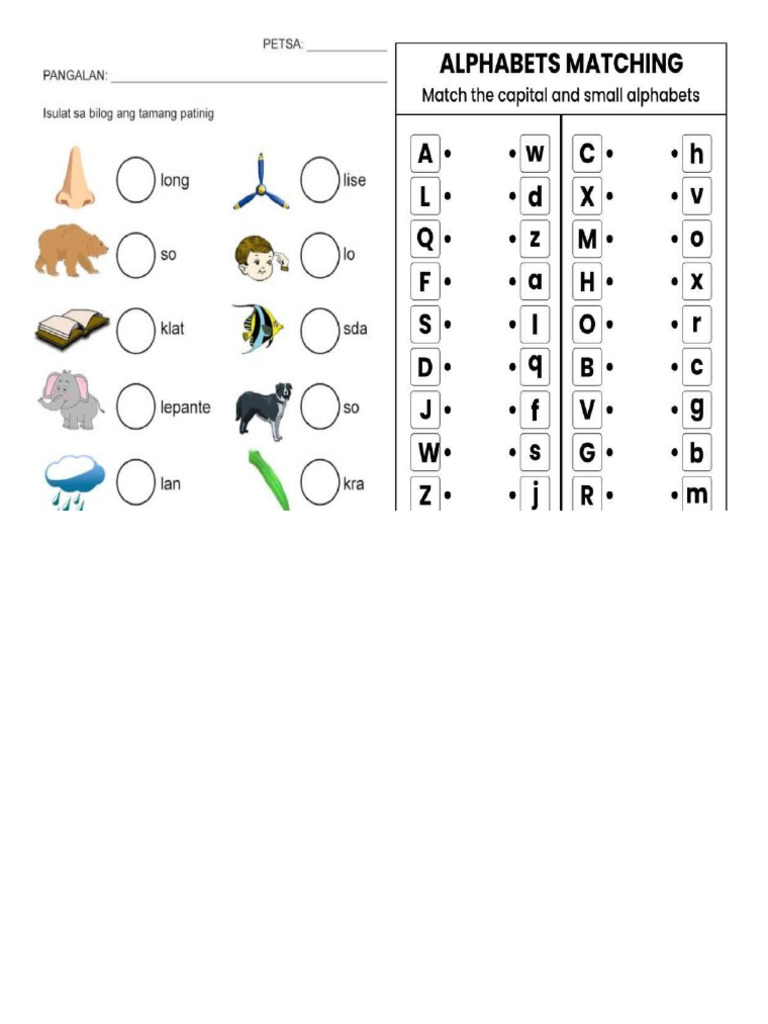 PATINIG WS and Matching ALphabet | PDF