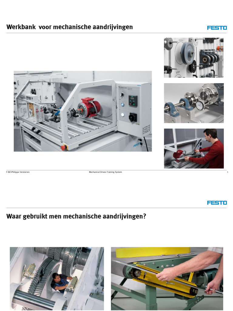 Festo Training Mechanische Aandrijvingen | PDF