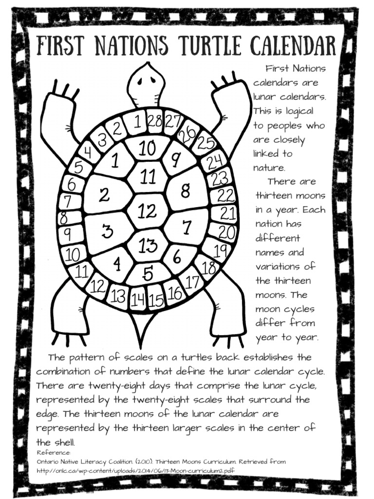 First Nations Turtle Calendar | PDF | Calendar | Moon