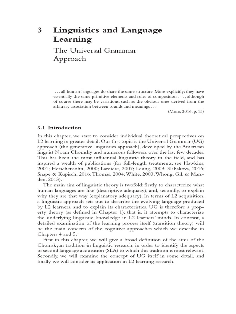 Second Language Learning Theories Fourth Edition - (3 Linguistics and Language Learning The ...
