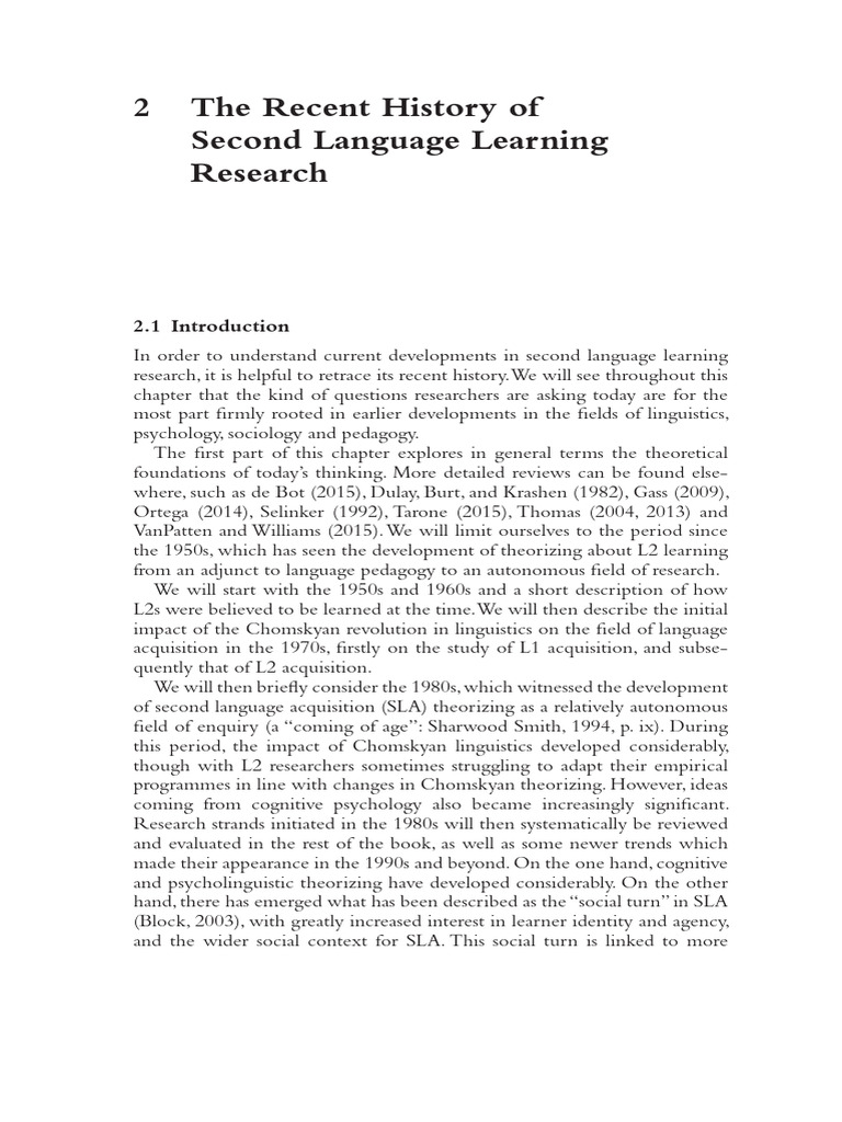 Second Language Learning Theories Fourth Edition - (2 The Recent ...