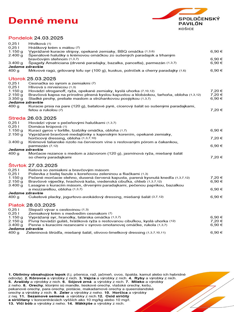 Denne Menu 13 Tyzden Web 2025 | PDF
