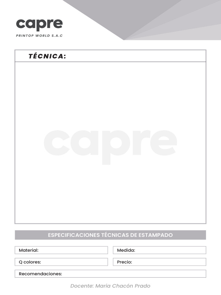 Ficha de Estampado | PDF