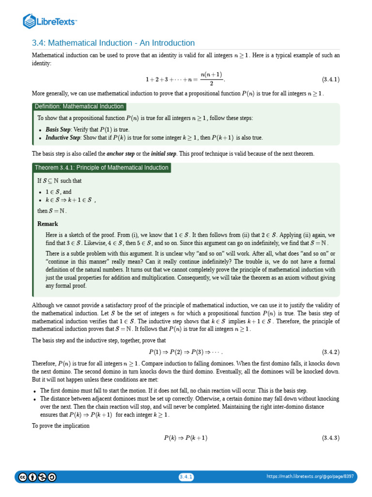 3.04 Mathematical Induction - An Introduction | PDF | Summation ...