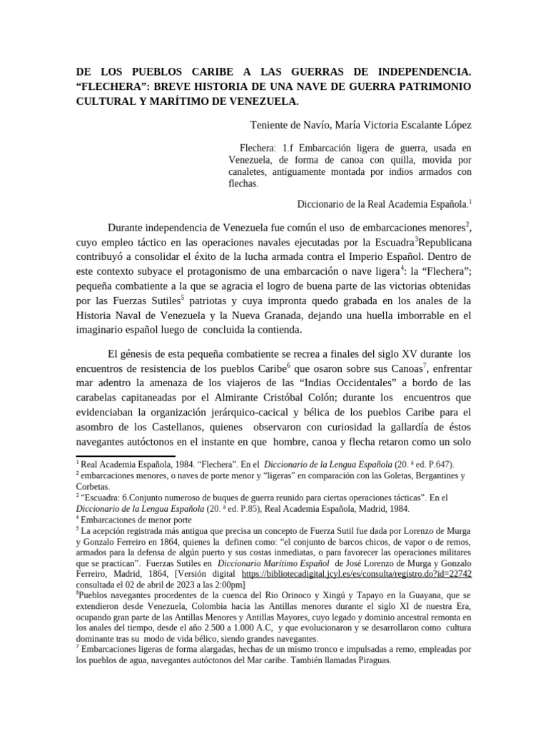 Historia de la Flechera en Venezuela | PDF | Venezuela | Marinas