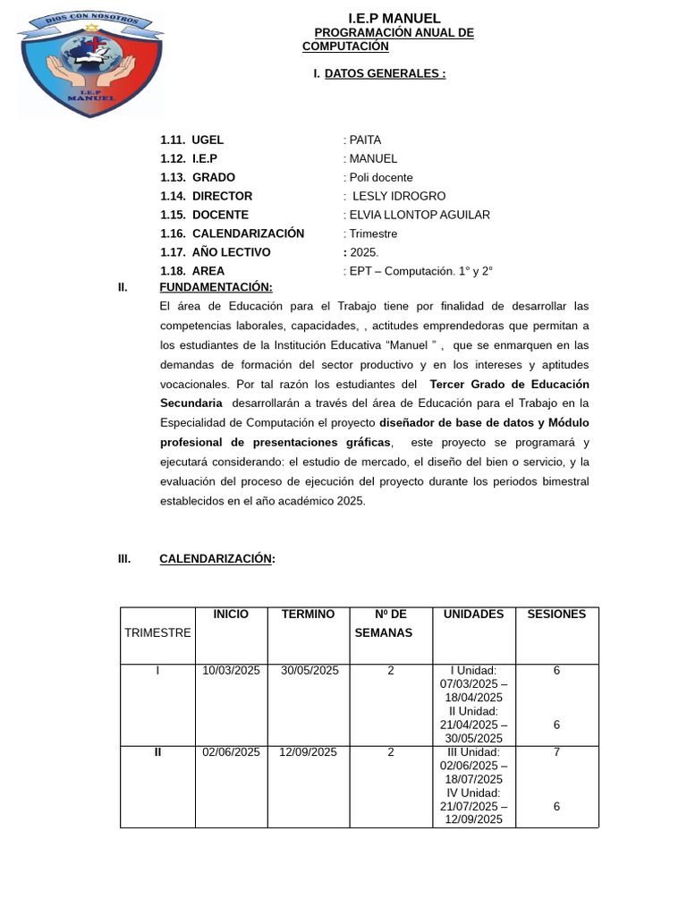 Programacion Anual de Computacion | PDF | Diseño | Archivo de computadora