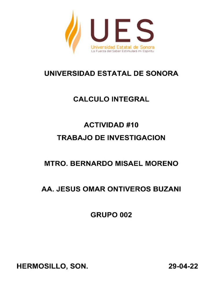 Calculo Integral Act 10 | PDF