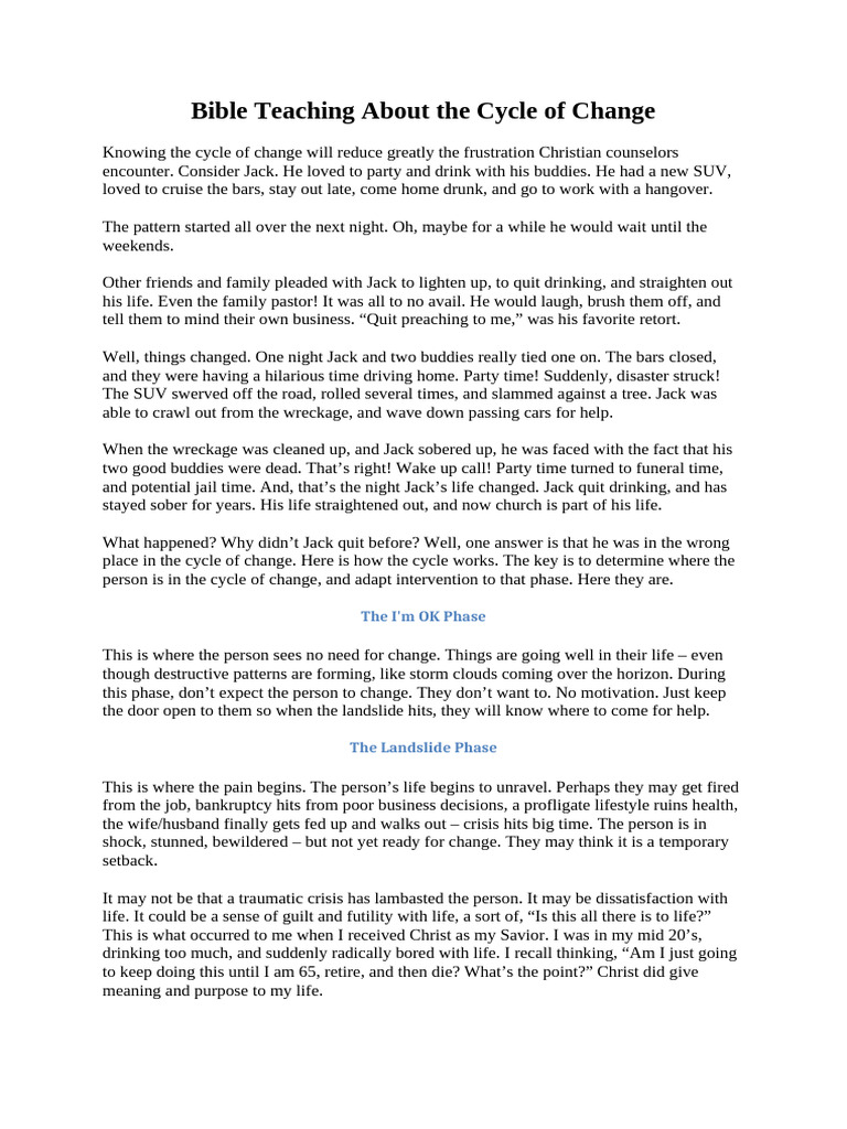 Bible Teaching About The Cycle of Change | PDF | Paul The Apostle ...