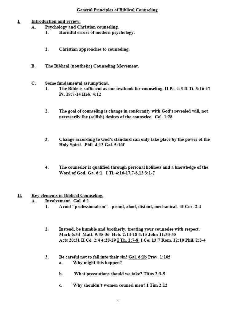 Biblical Counseling Principles Explained | PDF | Christian Counseling ...