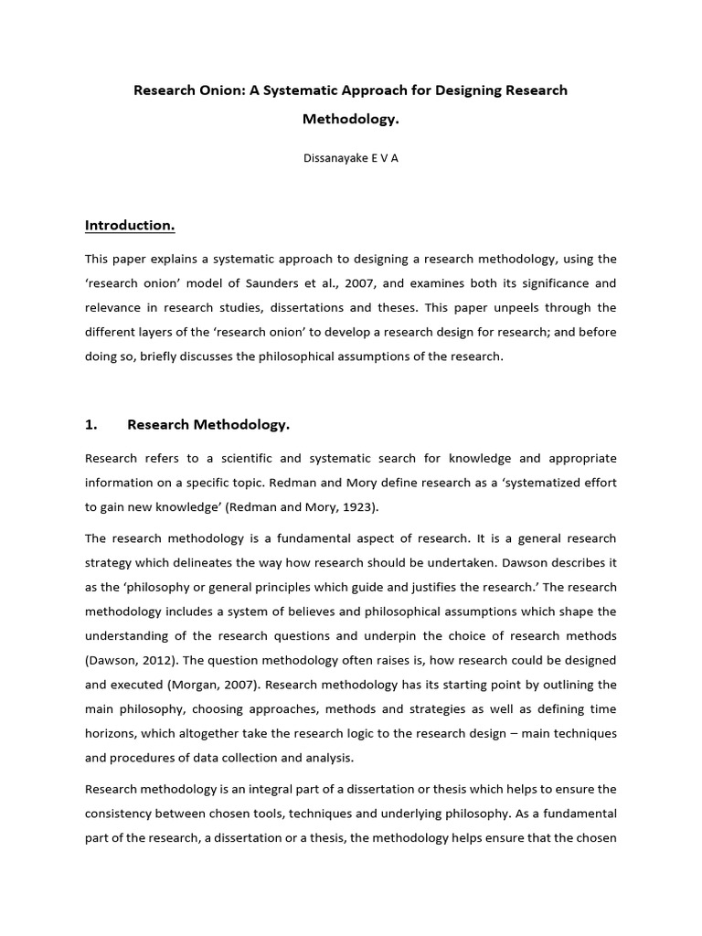 Research Onion Methodology Explained | PDF | Methodology | Knowledge