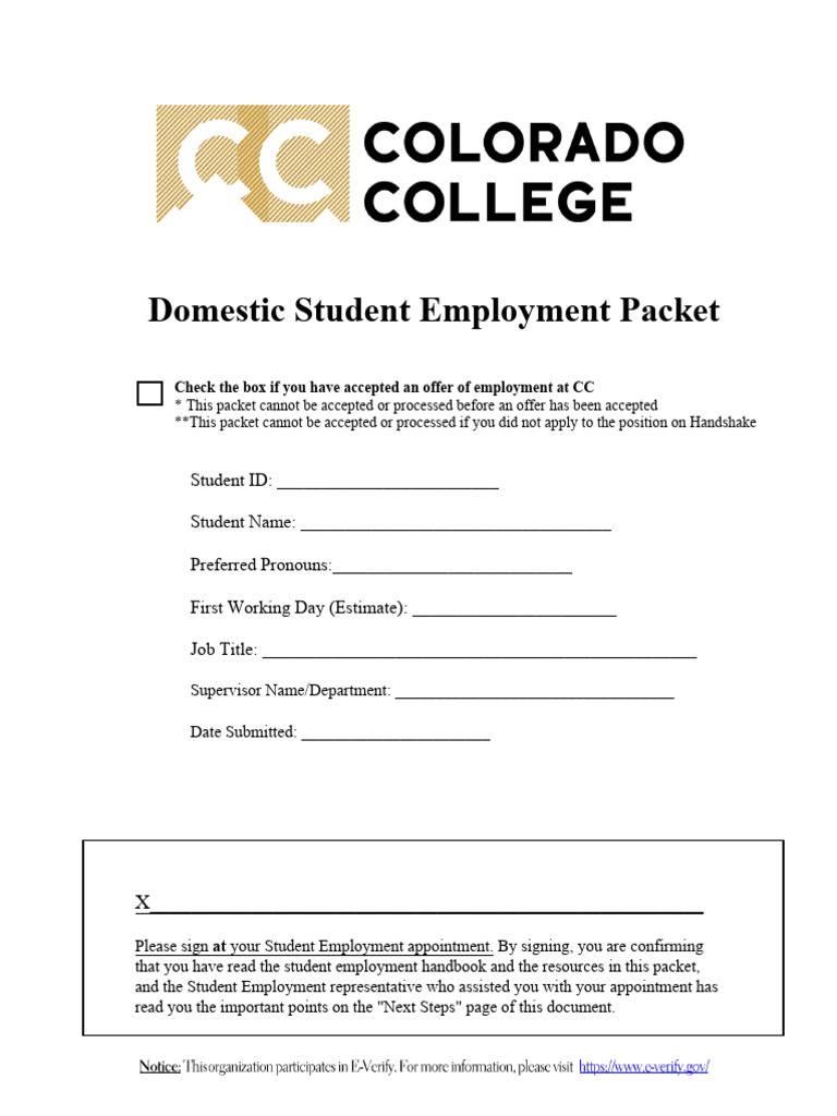 Domestic Paperwork Student Employment 2025 | PDF | Tax Refund ...