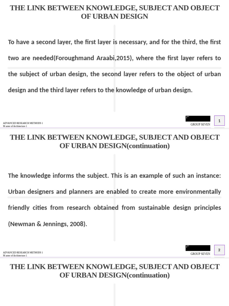 Urban Design: Knowledge, Subject, Object | PDF | Urban Design ...