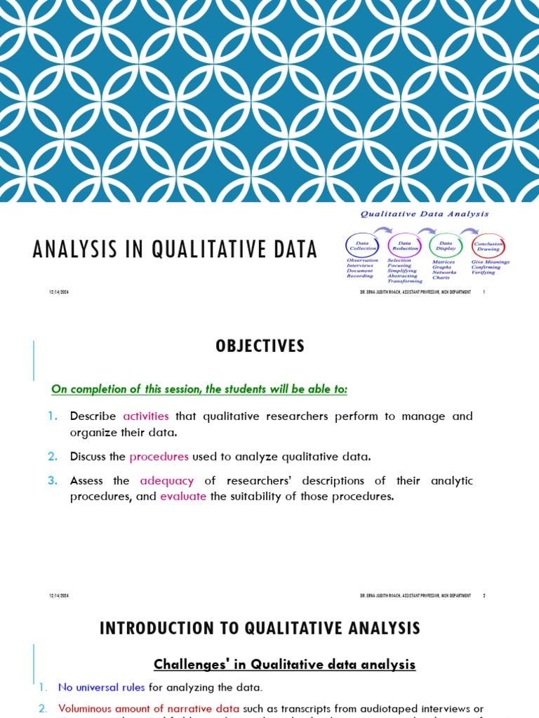 Lec 20-Analysis of Qualitative Data | PDF | Qualitative Research | Data