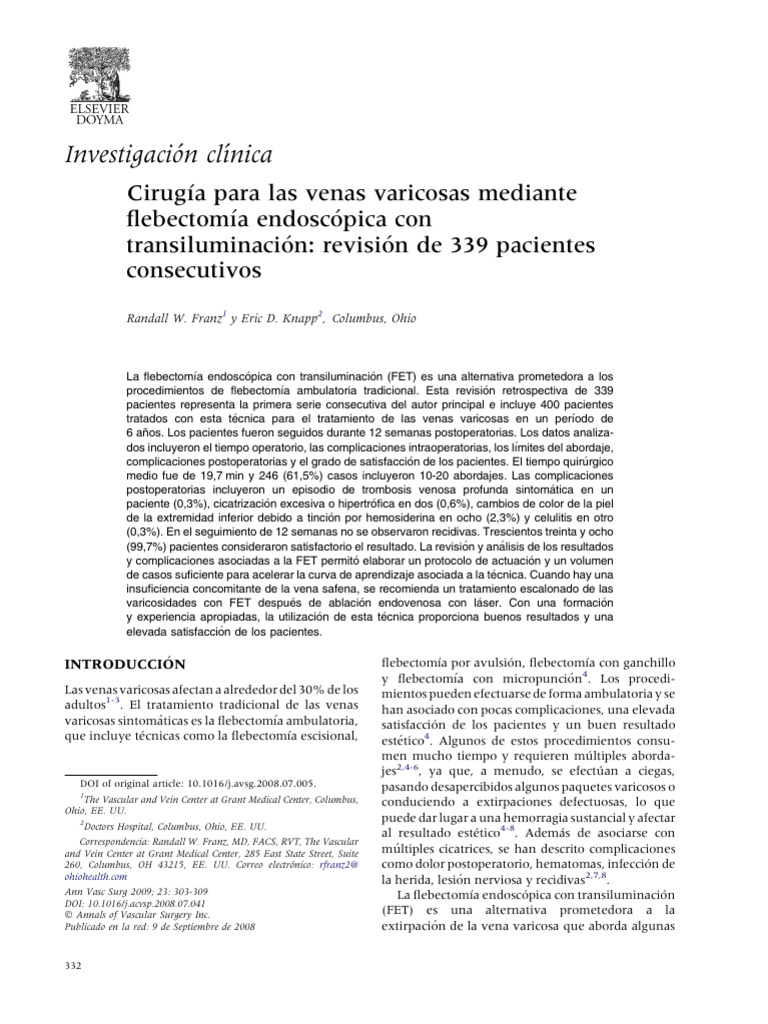 flebectomia y transiluminacion | PDF | Especialidades Medicas ...